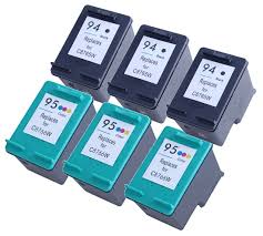 HP 94, 95 6-Pack Combo Re-manufactured Ink Cartridges (3 Black C8765W ...