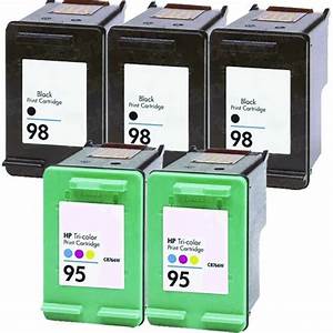 HP 98, 95 5-Pack Combo Re-manufactured Ink, 3 Black, 2 Color